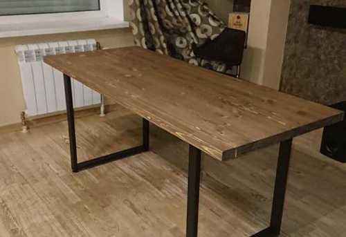 Кухонный стол в стиле лофт из массива