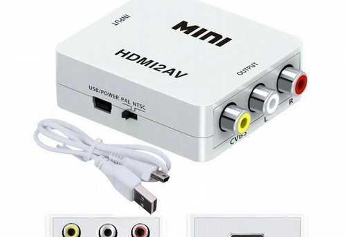 Переходник hdmi на AV RCA cvsb L/R адаптер