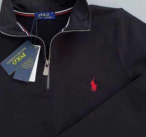 Свитшот полузамок polo ralph lauren черный