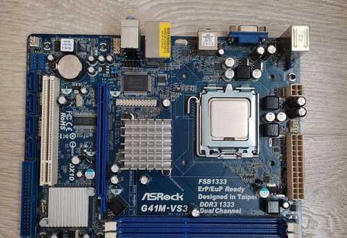 Материнская плата сокет 775 Asrock g41m-vs3