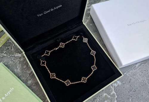 Золотое колье Van Cleef оникс, VCA, 10 мотивов
