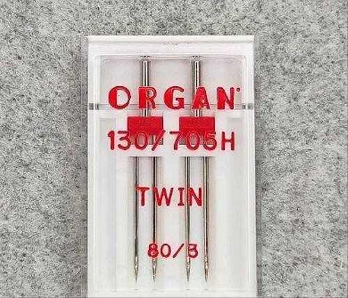 Иглы Organ двойные 2/80/3.0