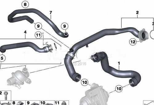 Трубка магистраль шланг N55 N55B30A BMW F01 F02