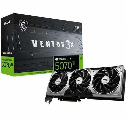 Видеокарта MSI RTX5070Ti 16G ventus 3X OC 16GB gddr7 256bit 3xDP hdmi 3FAN RTL