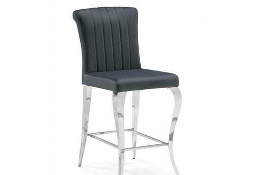 Полубарный стул Joan темно-серый / хромированный