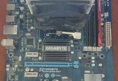 Комплект amd fx 8320e+gigabyte GA-970A-DS3+12 озу