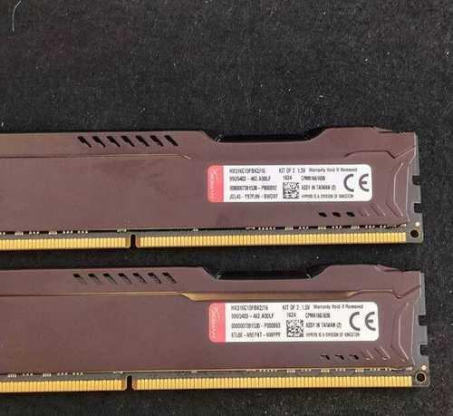 Оперативная память Kingston fury DDR3 1600 2x8Gb