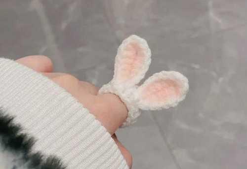 Кольцо вязаное ушки зайца кролика