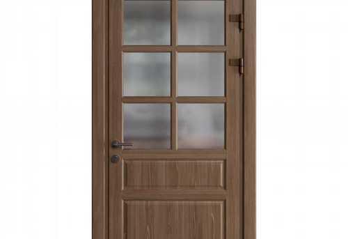 Входная дверь со стеклом Верона из сосны - дуб све