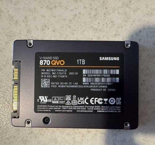 Ssd samsung 870 qvo 1tb