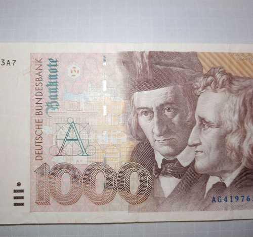Банкнота 1000 tausend Deutsche mark