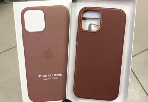 Чехол на iPhone 12/12Pro Leather Case коричневый
