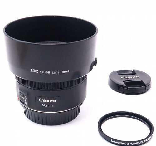 Объектив Canon EF 50mm f1.8 STM +бленда/фильтр