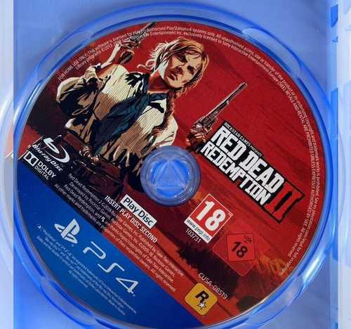 Диск на ps4 red dead redemption 2