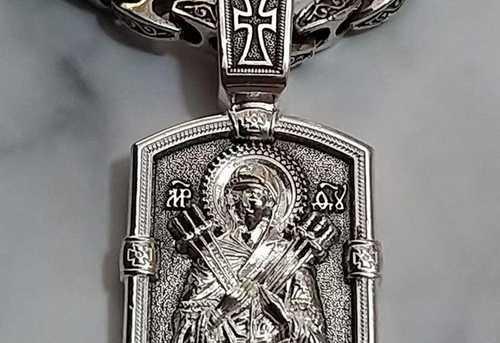 Серебряная православная иконка «Божья Матерь»