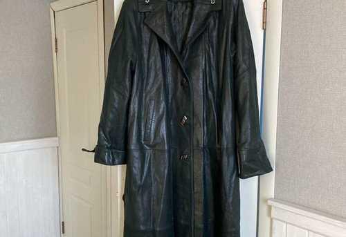 Кожаное женское пальто