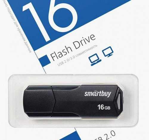 Флешка usb 16gb SmartBuy Clue, черный