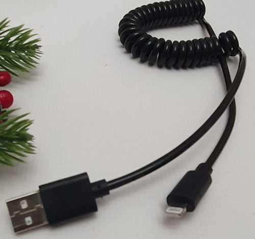 USB кабель-пружина / Lightning Apple