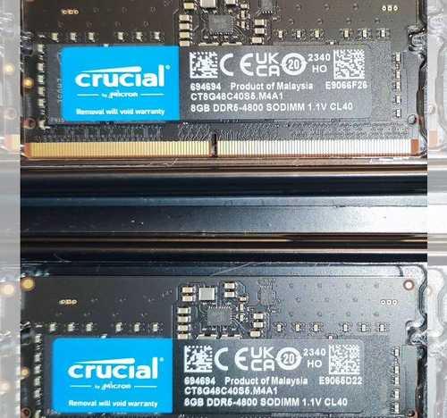 Оперативная память Micron DDR5 16Gb 2x8Gb 4800 Mhz