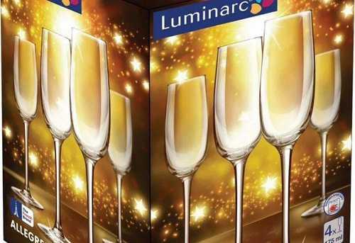 Набор фужеров для шампанского luminarc 175мл,новый