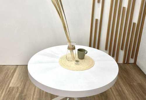 Раздвижной круглый стол Folkman в белой эмали D90