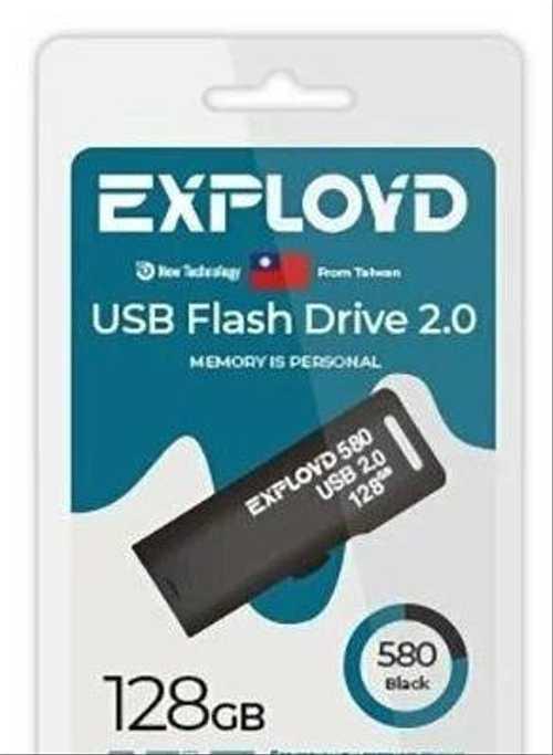 Флеш-накопитель 128Gb Exployd 580, USB 2.0, пласти