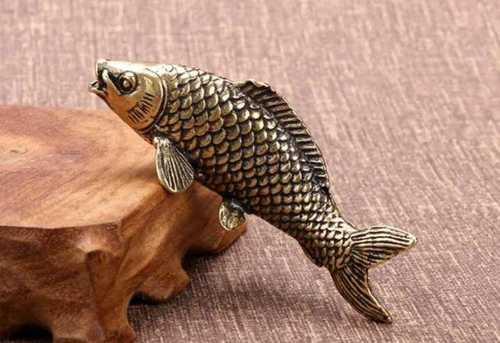 Фигурка рыба, статуэтка бронзовая карп