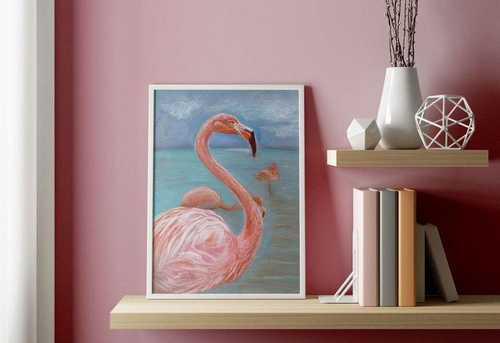 «Розовый Фламинго» А3 (30х42см) пастель