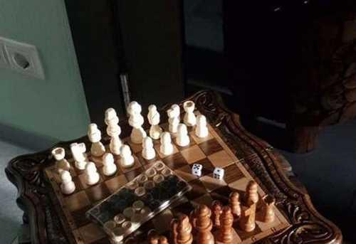Шахматы/нарды ручной работы из натурального дерева