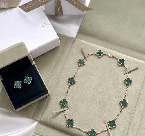 Van Cleef сережки ожерелье золото 750 probe