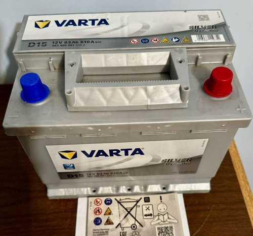 Аккумулятор автомобильный varta 63 AH 610 A