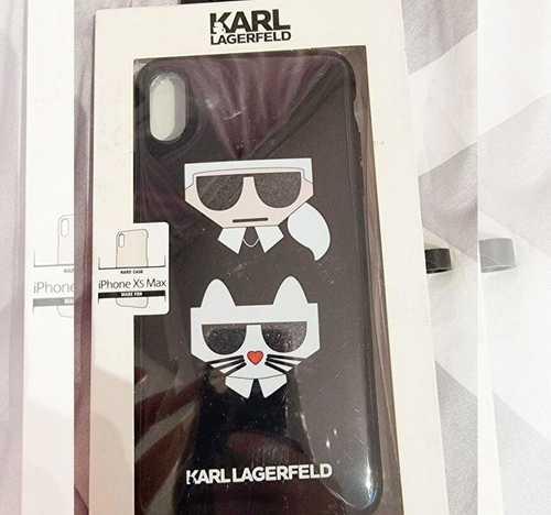 Чехол новый на iPhone Xs Max Karl Lagerfeld черный