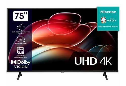 Телевизор Hisense 75A6K, 75"(190 см), UHD 4K