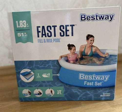 Надувной бассейн Bestway 51х183х183 940л