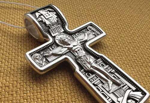 Серебряный крест нательный православный