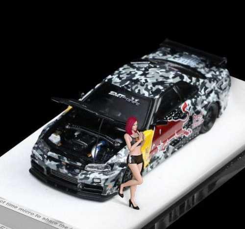 TimeMicro 1:64 Nissan GTR34 Red Bull limited editi