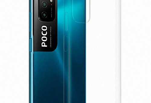 Силиконовый чехол Poco M3 Pro 5G новый прозрачный