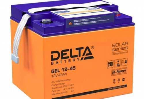 Гелевый аккумулятор Delta GEL 12-45 12В 45А