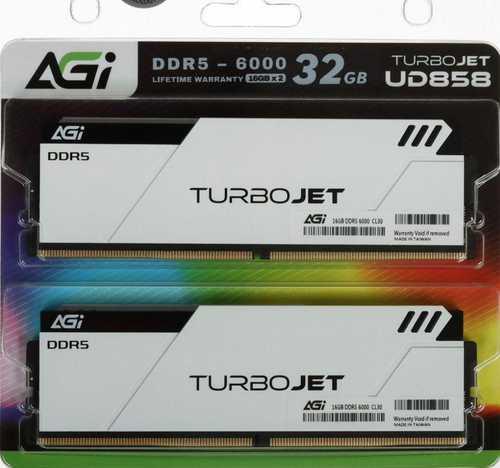 AGI Turbojet UD858 6000mgz 30C 32 гб Hynix A-Die