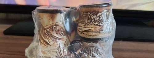 Турка керамическая с двумя чашками
