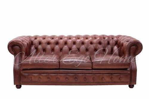 Винтажный кожаный диван 1960-х гг