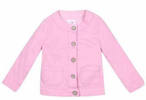 Джинсовая куртка (джинсовка) розовая р.104