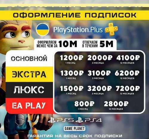 Подписка PS Plus Deluxe, Extra для PS4 PS5 Украина