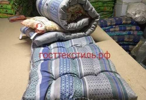 Спальный комплект матрас ватный, подушка, одеяло