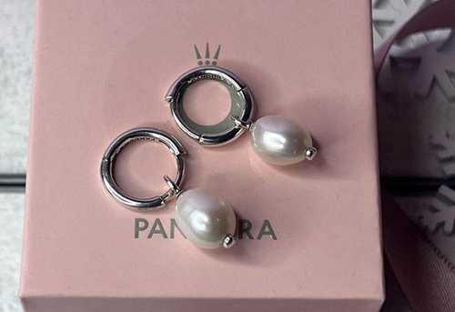 Серьги-кольца Pandora Жемчужина Барокко