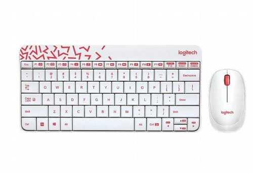 Комплект клавиатура + мышь Logitech MK240 Nano, wh