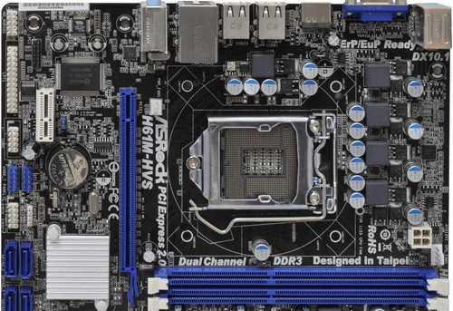 Материнская плата 1155 Asrock H61M-HVS, озу 4гб