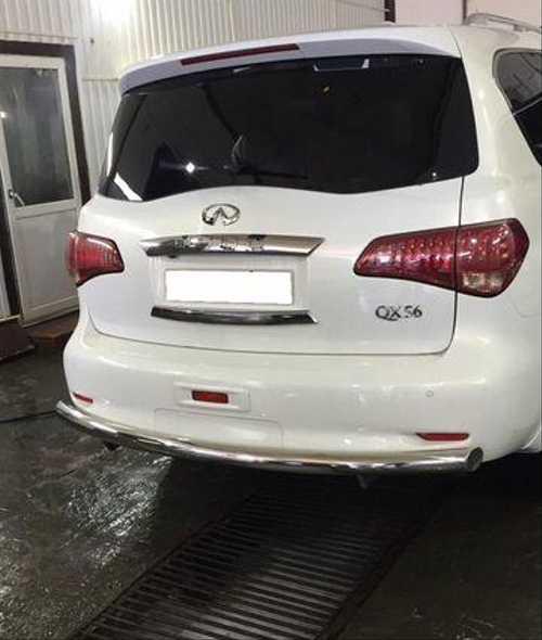 Защита заднего бампера 76 мм Infinity QX56 QX80