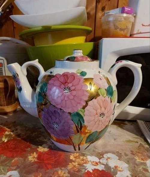 Заварочный чайник и бокал для чая Дулево