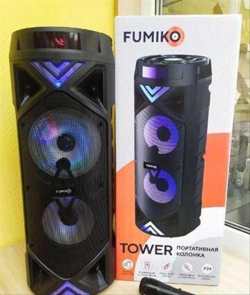 Портативная колонка Fumico tower с микрофоном черн